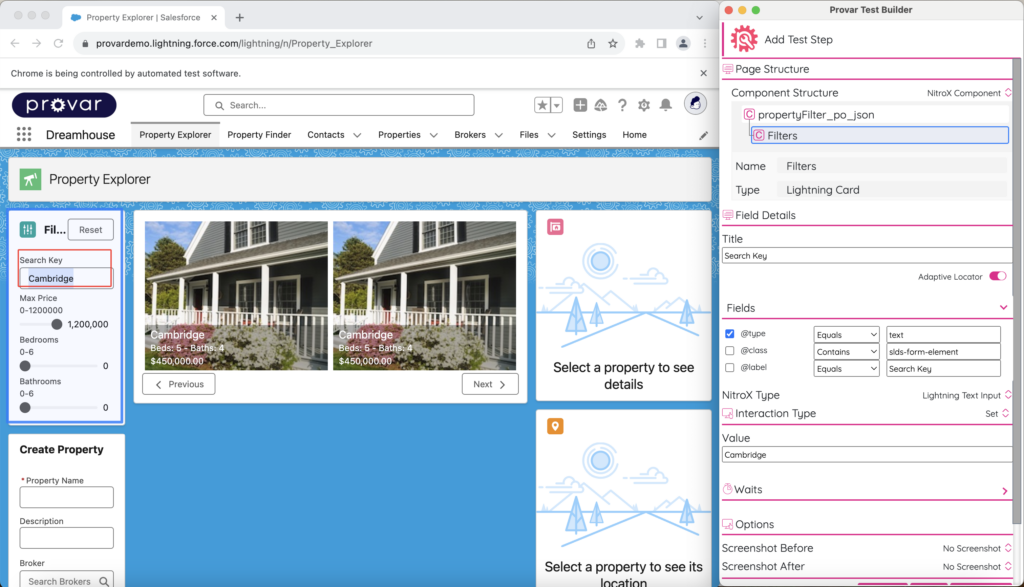 Mapping Your First Component | Provar Documentation